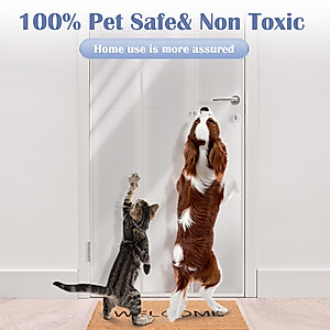 Delffyns Door Scratch Protector from Dog Scratching, 200'' x 8.3'' Anti Scratch Guard Deterrent Tape, Ultra Durable Pad for Cats Dogs, Door Frame Protector for Screen Door, Window, Wall, Chari Leg