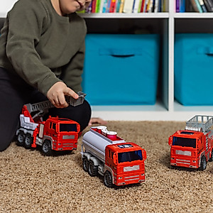 Altoi Fire Truck Toy for Kids and Toddlers- Kids Toy Trucks for Pretend Play- Fire Rescue Toy- Fire Fighting Truck Toys- Vehicle Toys