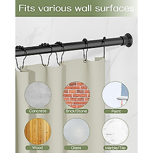 ALLZONE Heavy Duty Tension Shower Curtain Rod 42-83 Inches for Bathroom, Window, Non-Slip, Adjustable with Strong Spring Pole for Closet, Doorway, No Rust, No Drilling, Black