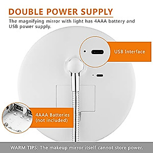 5X Magnifying Mirror with Light Makeup Mirror with Lights LED Lighted Makeup Mirror Vanity Mirror with Lights Flexible Gooseneck Mirror with Lights with Powerful Suction Cup