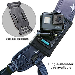 Backpack Shoulder Strap Mount Camera with Adjustable Shoulder Pad and 360 Degree Rotating Base Compatible with GoPro Hero 11 Black, Hero 10/9/8/7, AKASO, DJI, Insta360 and Most Action Cameras