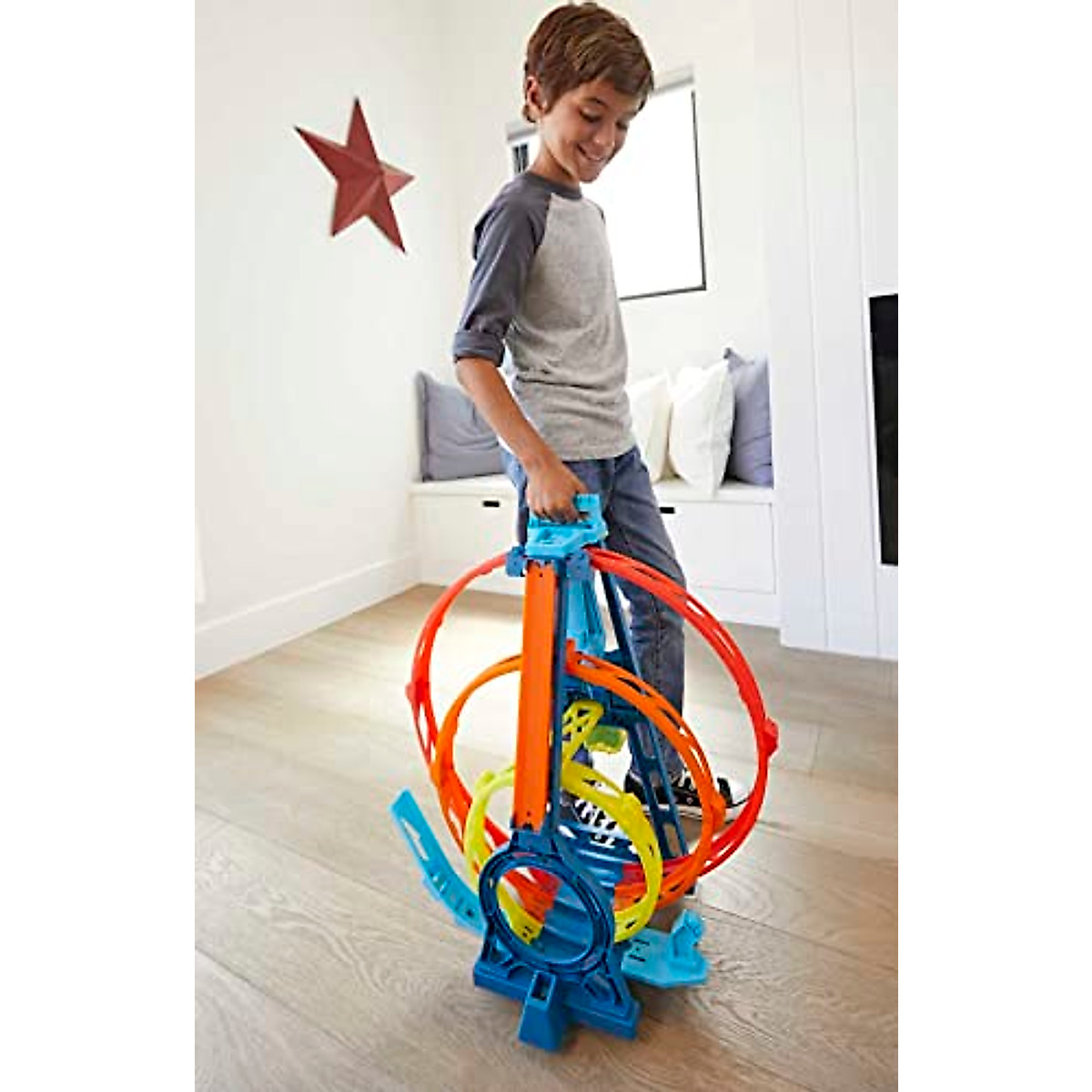 Hot Wheels Track Builder Playset Triple Loop Kit, Multiple Configurations, Connects to Other Sets, 1:64 Scale Toy Car