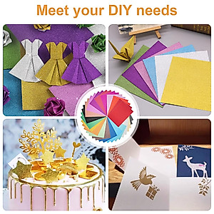 40 Sheets 20 Colors Glitter Cardstock, BetyBedy Cricut Paper Cardstock, No-Shed Sparkly Glitter, A5 Glitter Paper for Arts and Crafts - Card Making, Scrapbooking, DIY Projects