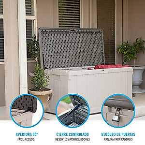 Lifetime Deck Storage Boxes and Bench Combo (80 Gallon + 116 Gallon)