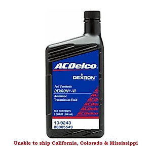 ACDelco 109243 Dexron-VI Full Synthetic Automatic Transmission Fluid 1 Quart (6 Pack)