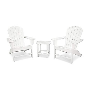 POLYWOOD South Beach 3-Piece Adirondack Chair Set with Side Table