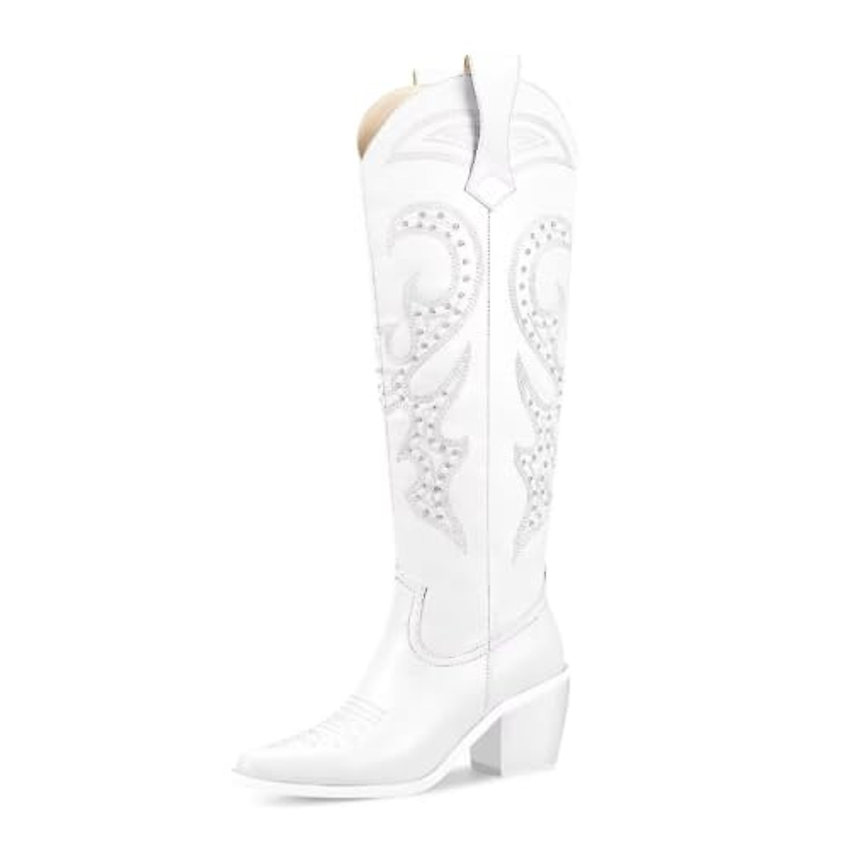wetkiss Cowboy Boots - Women's White Cowgirl Boots, Mid Calf & Knee High