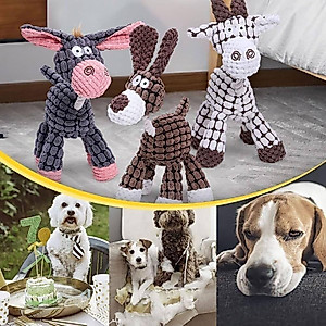 Petsrook Premium Plush Toy Dog, Squeaky Plush Dog Toys for Puppy, Stuffed Animal Dog Toys with Squeakers, Soft Dog Plush Toys for Teeth Cleaning, Small Dog Toys for Puppies