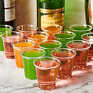 Lilymicky [900 Pack] 2 oz Plastic Shot Glasses, 2-ounce Clear Disposable Plastic Cups, Party Cups for Vodka, Whiskey, Tequila, and Jello Shots, Mini Plastic Containers for Sauce, and Sample Tasting