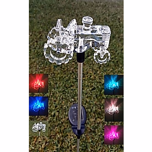 Unido Box Tractor Solar Garden Stake Light LED Color-Changing, Set of 2