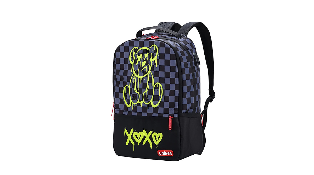 UNIKER Graffiti Laptop Backpack with USB Port for Students & Teens