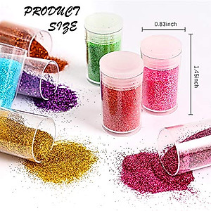 Extra Fine Glitter, Set of 36 Colors Nail Arts Cosmetic Glitter, Resin Crafts Loose Glitter Powder Shaker for Face Body Hair Eye Lip Gloss Makeup, Slime and Tumbler Making