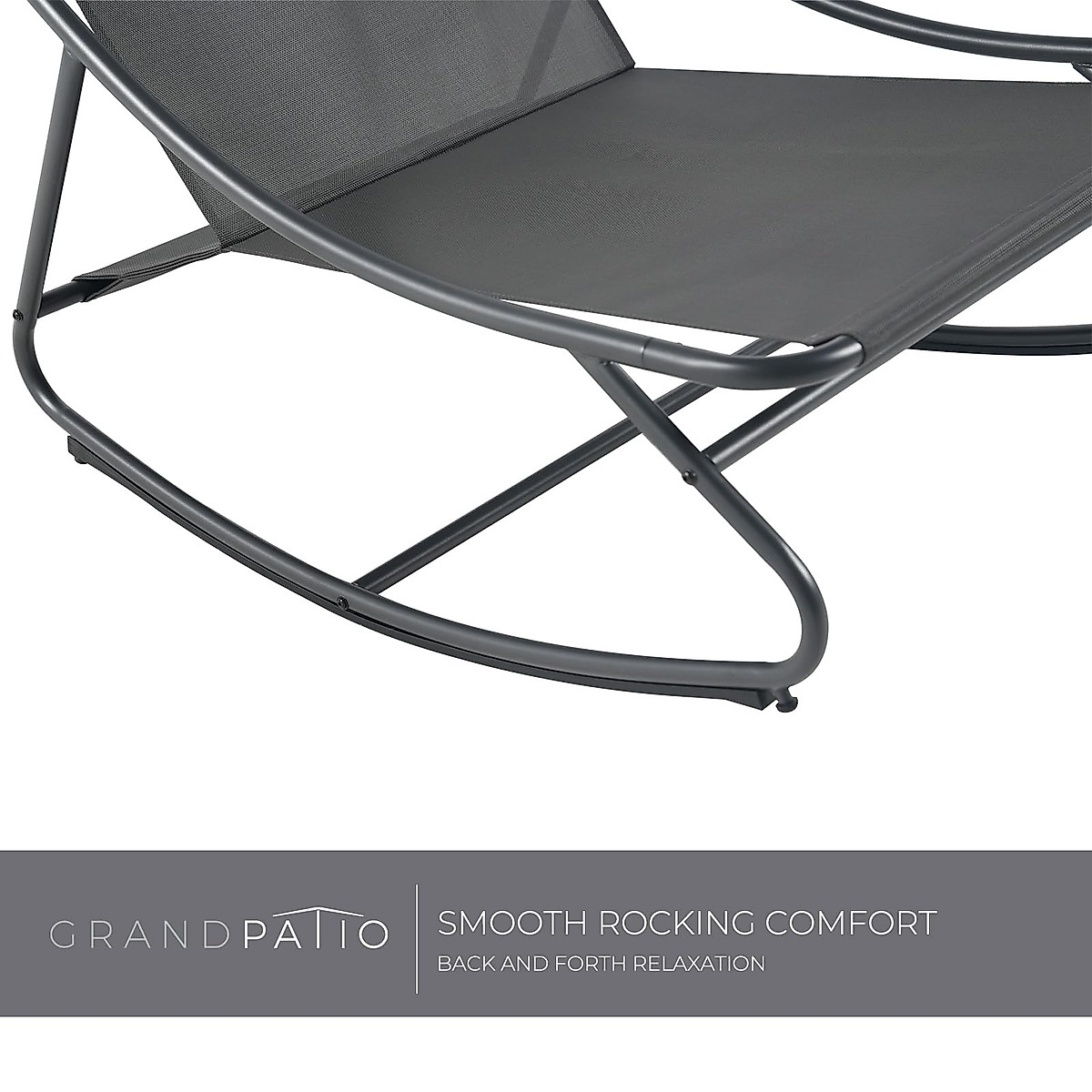 Grand patio Rocking Chair Indoor and Outdoor, Metal Patio Lounge Rocking Chair with Thick Cushion, Comfy Modern Rocker for Living Room Porch Backyard