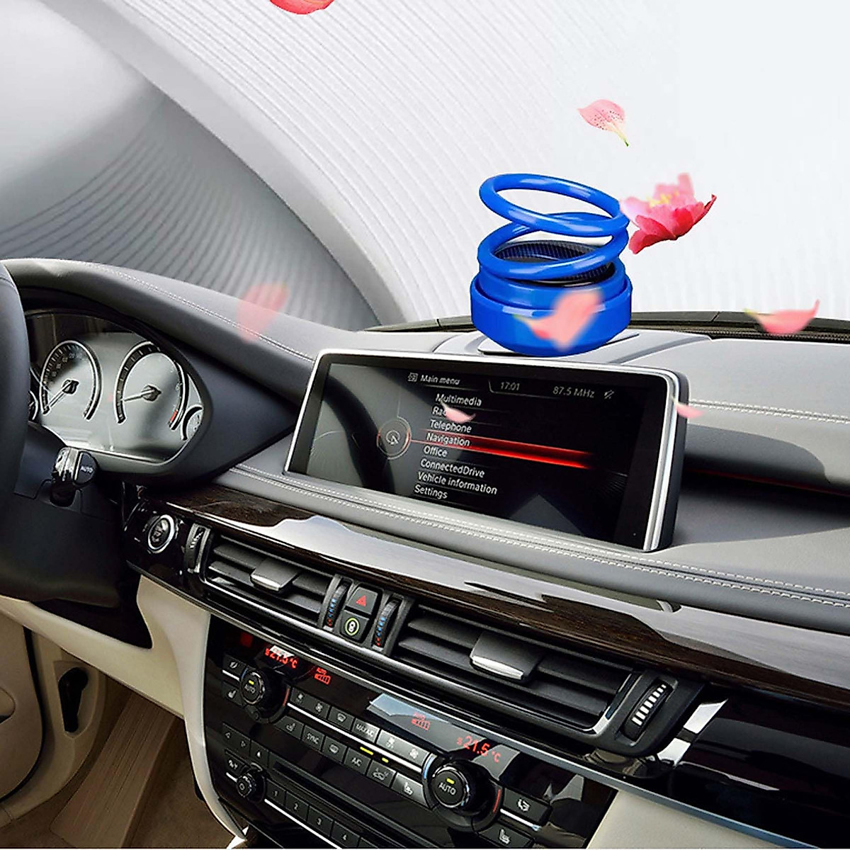 AGANTYIDE Portable Kinetic Molecular Heater, Mini Portable Kinetic Heater for Car, Solar Rotating Double Ring Suspension Car Ornament (All)