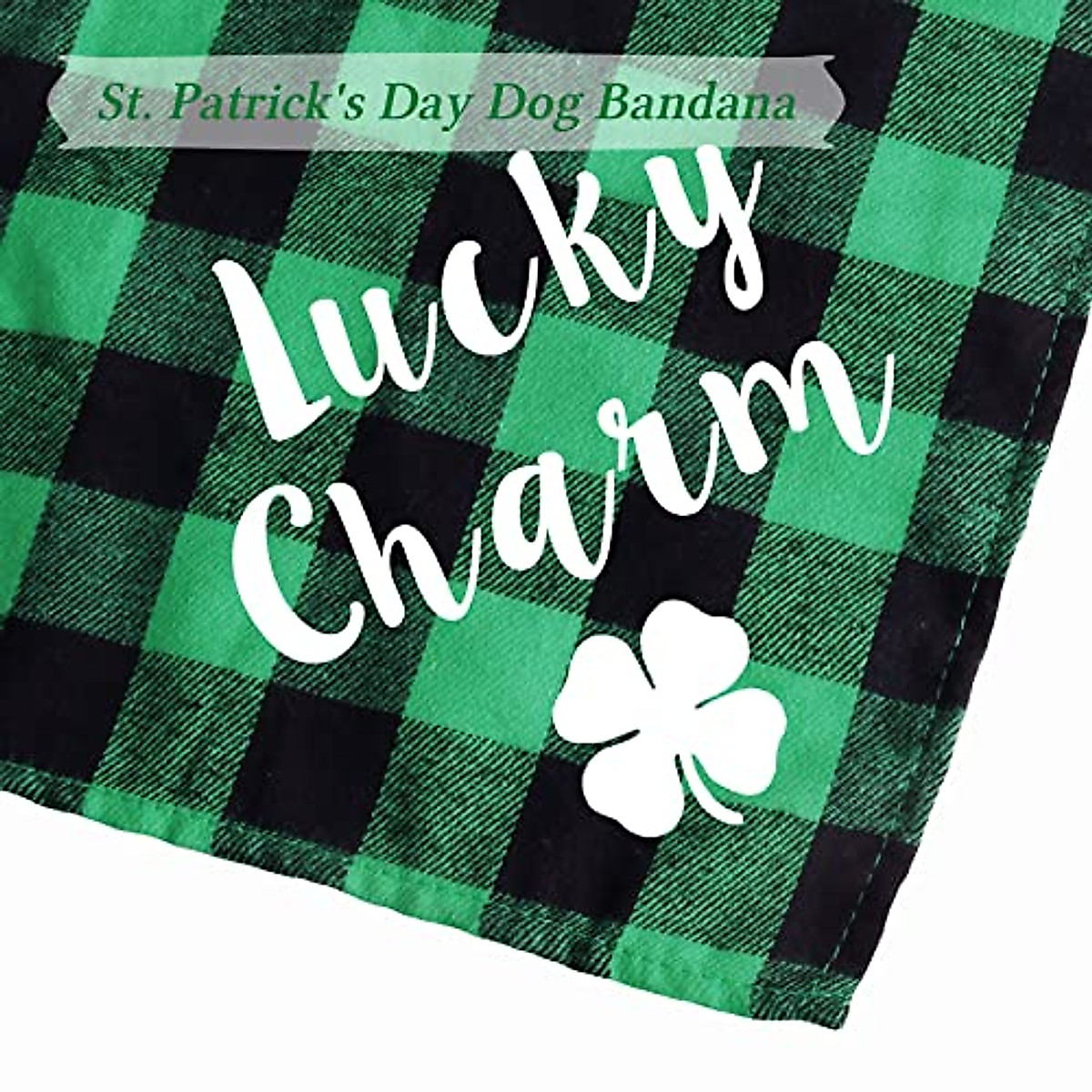 STMK 2 Pack St. Patrick's Day Dog Bandanas, Holiday Plaid Dog Puppy Bandana for Dog Puppy St. Patrick's Day Holiday Party Decorations