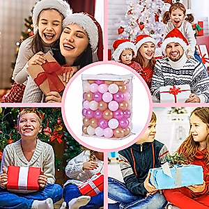 GOGOSO Ball Pit Balls for Toddles Kids Plastic Ballpits Accessories Crush Proof Durable Fun Shape Play Baby Bath Toys,2.15inch 100count Pink Dark Pink Brown