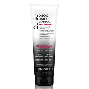 GIOVANNI D:tox Daily Shampoo - Activated Charcoal, Super-Antioxidants Acai & Goji Berry - 8.5 oz