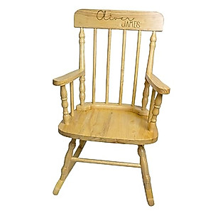 My Bambino Childrens Personalized Rocking Chair Natural Wood Engraved with Toddler Name Baby Gift