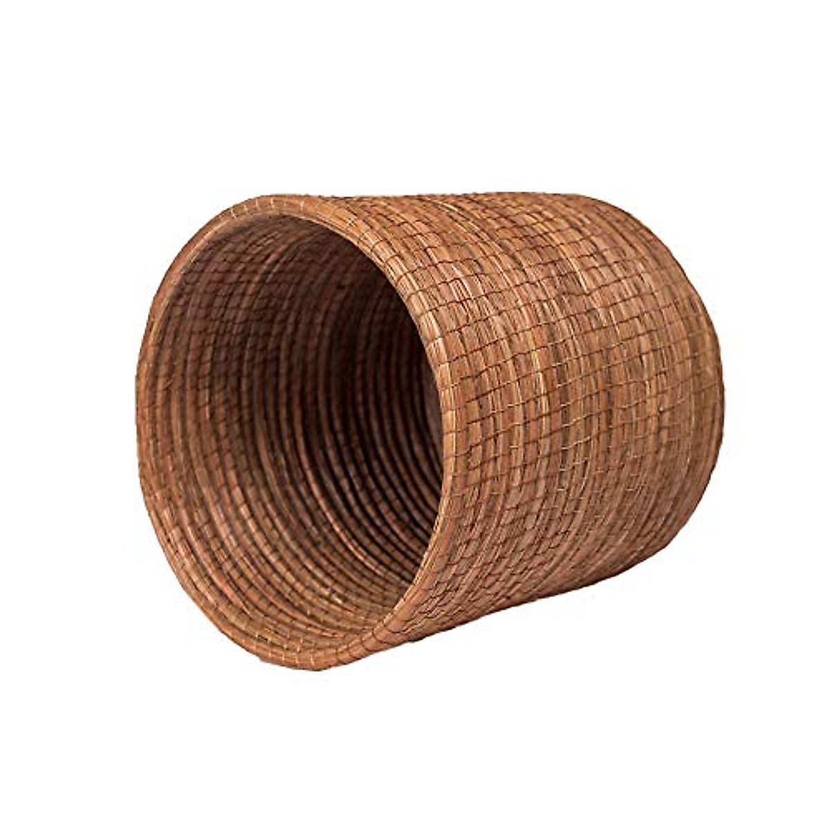 JOSE ARTESANO Pine Needle (Ocoxal) Waste Basket, 9.8 in x 9.8 in, Cylindrical, Wicker Trash Can, Natural, 100% Sustainable, Organic and Vegan