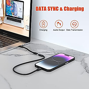 for iPhone Charger Extension Cord,[Apple MFi Certified] Nylon Braided Lightning Extender Dock Cable Male to Female Adapter 3.3FT for iPhone 14 Pro 13 Pro 12 11 X XR 8 7 6 Pass Video,Data,Audio