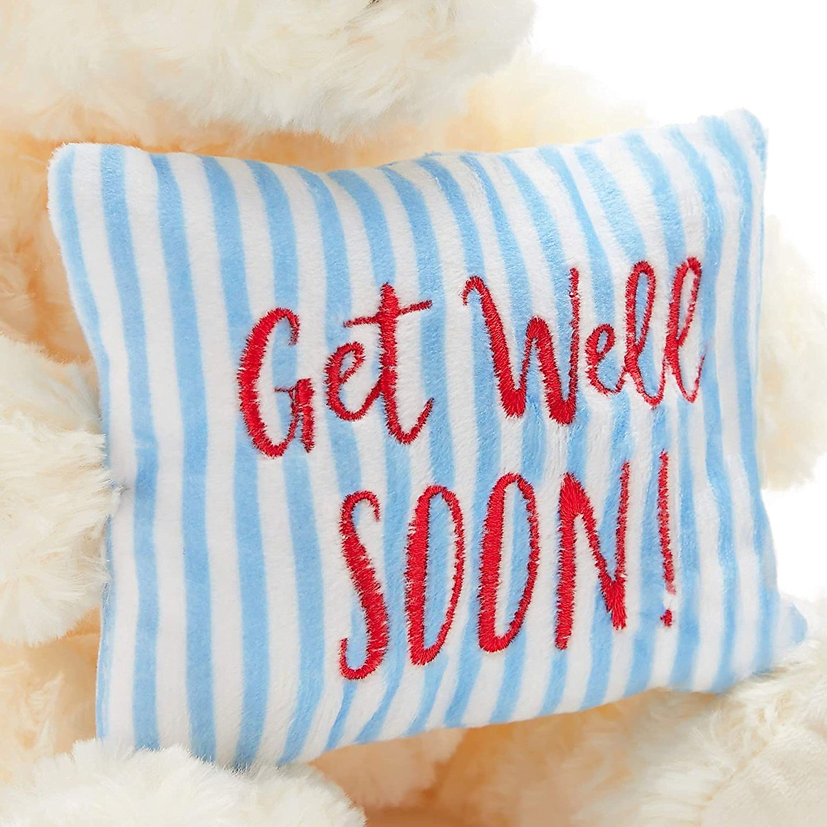 BLUE PANDA Get Well Soon Teddy Bear, Stuffed Animal Gift (9.25 x 8 x 6 in, White)