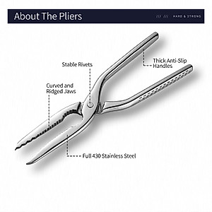 Crab Leg Crackers and Tools Set - Lobster Cracker, Scissors, Picker/Fork for Seafood Boil and Nut Opener - Full Stainless Steel
