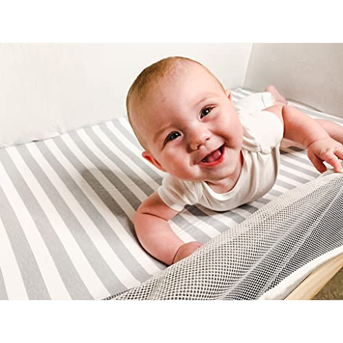 Pack n Play Sheets – Premium Pack and Play Sheets 4 Pack – 100% Super Soft Jersey Knit Cotton Playard Mattress Sheets – Portable Playpen Fitted Play Yard Mini Crib Sheet For Boy & Girl (24 x 38 x 5)