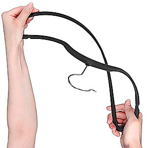 TECHZOO 50 Pack Velvet Hangers Heavy Duty Hangers for Coats, Dress, Jacket, Pants - Ultra Thin Non Slip Adult Felt Space Saving Clothes Hangers for Closet 360° Swivel Hook Hold Upto 10 lbs Black