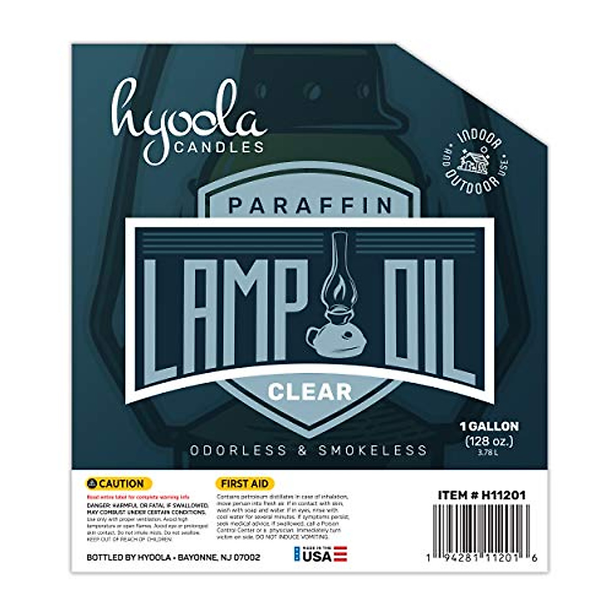 Hyoola Liquid Paraffin Lamp Oil - Clear Smokeless, Odorless, Ultra Clean Burning Fuel for Indoor and Outdoor Use - 1 Gallon