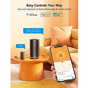 Govee Smart Space Heater, 1500W Fast Heating WiFi Small Heater with Thermostat, Quiet Portable Electric Ceramic Heater with RGB Night Light for Office, Living Room, Indoors, App & Voice Control