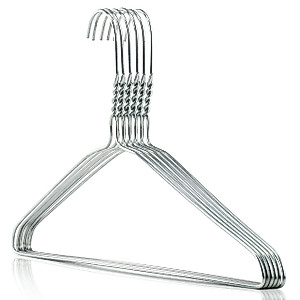 HANGERWORLD Silver Wire Metal Hangers Heavy Duty 20 Pack, 16 Inch 10 Gauge Strong, No Shoulder Bump Coat Hanger Style