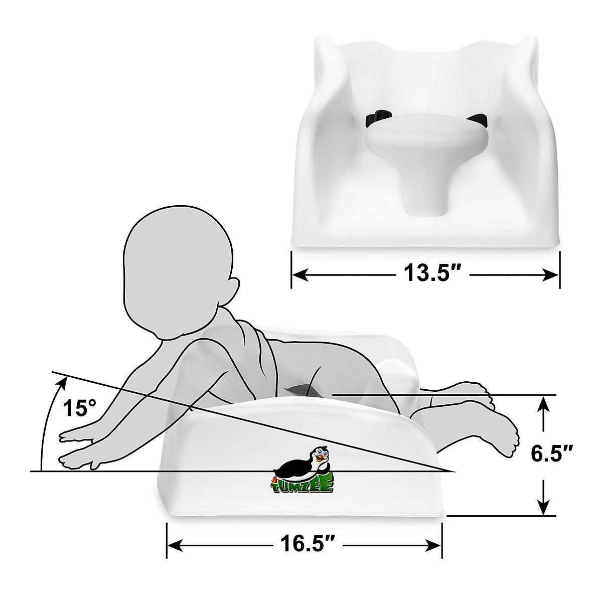 Tumzee Tummy Time Incline Tool – Making Tummy Time Fun – Frees Baby’s Arms to Play – Lets Baby See and Interact with World – Develops Baby’s Hand-Eye Coordination
