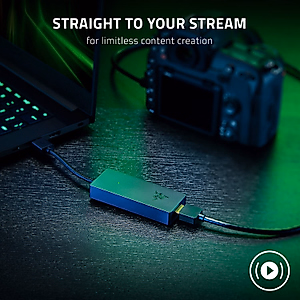 Razer Ripsaw X - USB Capture Card with 4K Camera Connection for Full 4K Streaming (4K 30FPS Capture, HDMI 2.0, USB 3.0, Plug and Play, Streaming Software Compitable, Compact Form Factor) Black