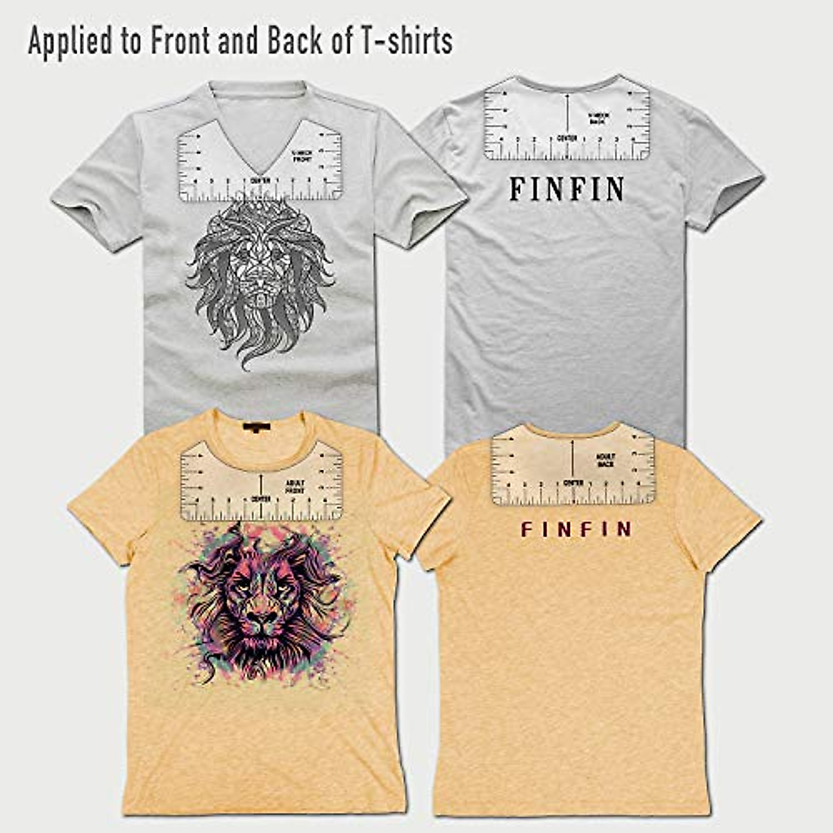 FINFINLIFE 11 Pcs Tshirt Ruler Guide for Vinyl Alignment, High Quality Shirt Ruler for Vinyl Alignment, V Neck, Tshirt Alignment Tool for Children Youth Adult Front and Back