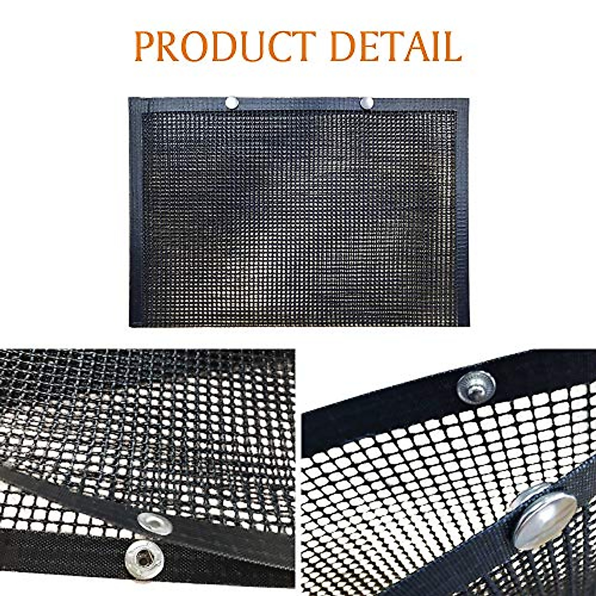 sorkwo Large BBQ Grill Mesh Bag, Non-Stick Baking Grilling Bag Heat-Resistant Reusable Easy to Clean Baked Grilling PTFE Bag for Outdoor Picnic Cooking Barbecue
