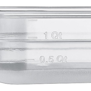 uVeans 8 Pack Commercial Food Pans - 1/4 Size 2 1/2 Inch Deep - NSF Plastic Food Pans - Freezer Safe