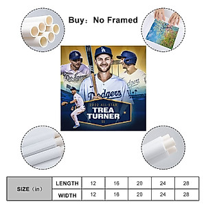 OKSEAS Trea Turner Baseball World Legend Star Poster Canvas Poster Wall Art Picture Prints Hanging Photo Gift Idea Decor Home Posters Artworks 20x20inch(50x50cm)