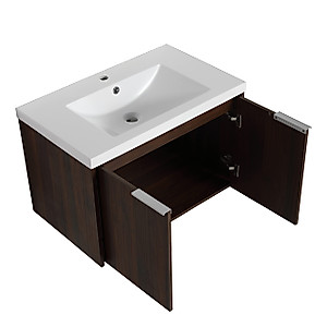 HomSof Soft Close Doors Bathroom Vanity with Sink,30 Inch for Small Bathroom,30"x18",California Walnut
