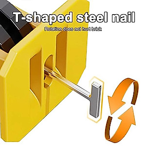 Tile Leveling System Pro Tools, 50-Piece Tile Spacers Clips Reusable Floor Leveling Compound Plus 50-Piece Replaceable Spare Steel T-Pin, Tile Leveler Spacers Kits for Wall&Floor Tile Installation