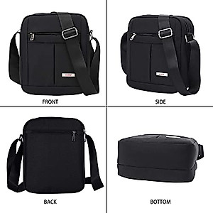 KL928 Men's Messenger Bag - Crossbody Shoulder Bags Travel Bag Man Purse Casual Sling Pack for Work Business (1401-2-Black)