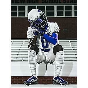 Nxtrnd XTD Scrunch Football Socks, Extra Long Padded Sport Socks for Men & Boys (White, S/M)