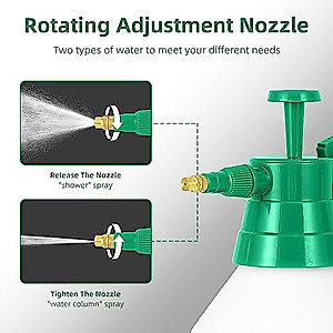 MOOCHI 2.0L/0.53Gallon Green Garden Sprayer Pump Pressure Hand Held with Safety Value for Watering, Home Cleaning, Car Washing