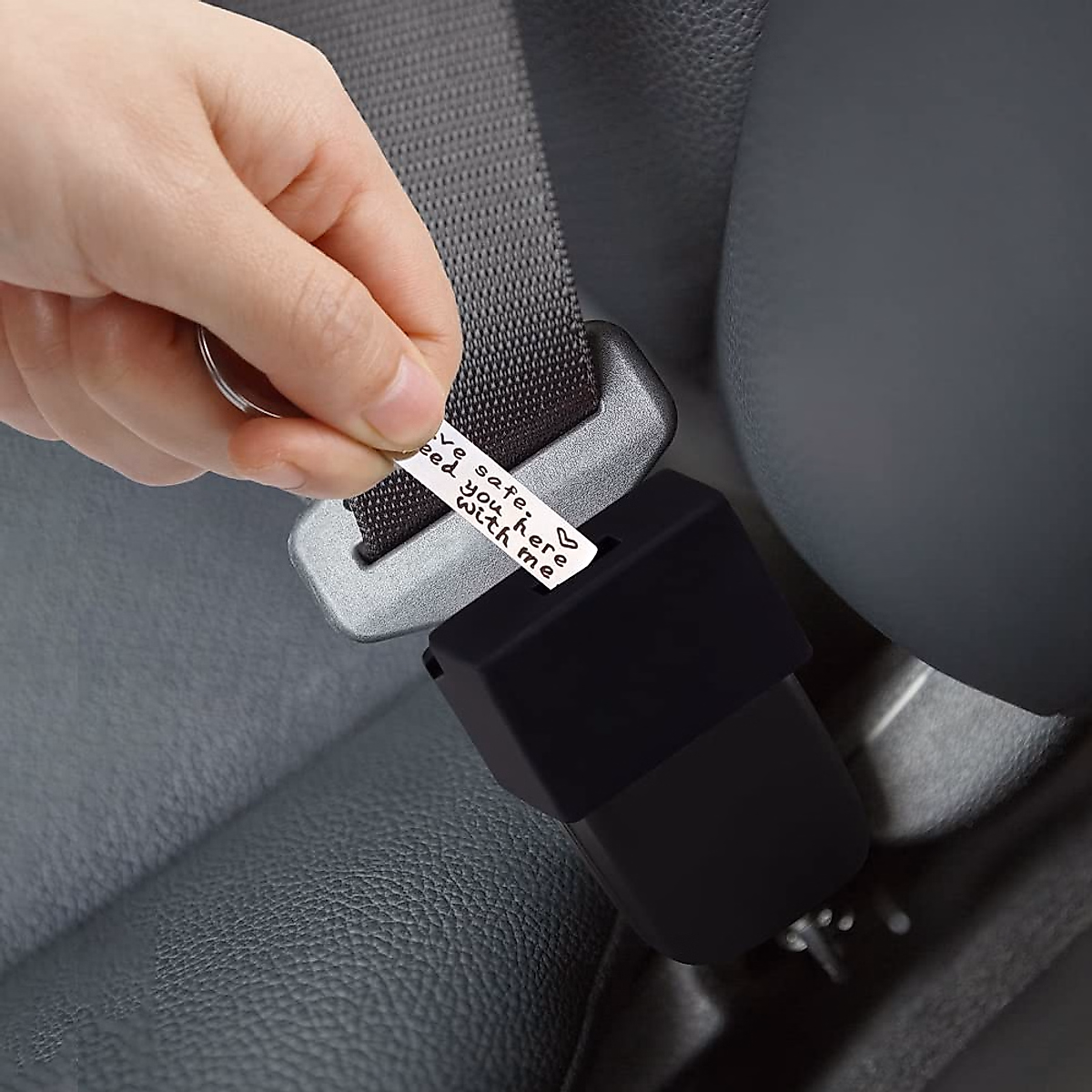 Morlike Silicone Seatbelt Secure Buckle Safety Cover Lock | Keep Children Safe in Car Seat and Prevent Kids from Accidentally Unbuckling | Buckle Guard Fits Almost Vehicles (Black, 2 Pack)