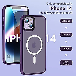 YLLZI [2 in 1 Magnetic Case with Charger Designed for iPhone 14, Compatible with MagSafe, Military-Grade Drop Protection, Slim Phone Case for 14-6.1 inch, Deep Purple
