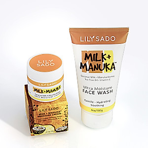 LILY SADO MILK+MANUKA™ Coconut Milk and Manuka Honey Natural Face Moisturizer - Non Greasy Organic Facial Cream with Cocoa Butter and Gotu Kola - Amazing Anti-aging Formula