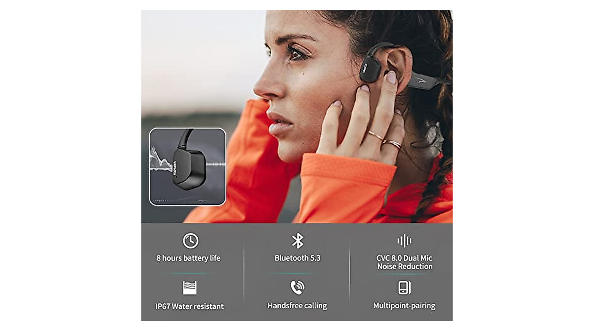 MAIRDI Bone Conduction Headphones | Open Ear Sport IP67, 8H
