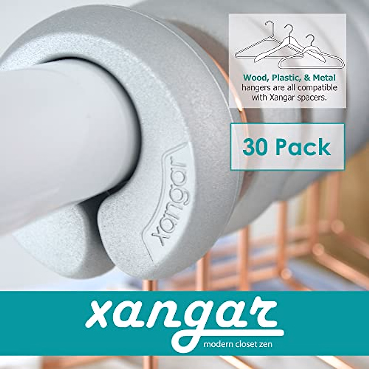 Xangar 30 Pack Hanger Separators, Silver
