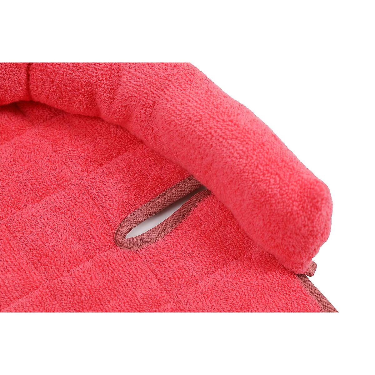 Long-Ci 2-in-1 Baby Insert Cushion Pad with Head Neck Body Support Pillow in Plush Terry for Newborn (Red Beige)