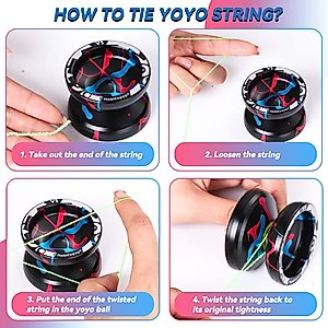 Yoyo Strings Pack of 25 - Professional Yoyos String Replacement, Polyester Yoyo String for Responsive or Unresponsive Yoyo, Rainbow Colors - Blue, Green, Yellow, Orange, Purple