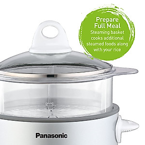 Panasonic SRG06FGE 3 Cup Rice Cooker and Steamer, White